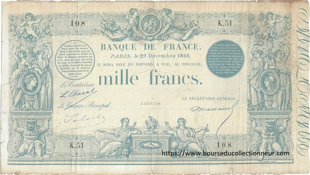 1000 FRANCS - BILLET DE COLLECTION DE LA BANQUE DE FRANCE