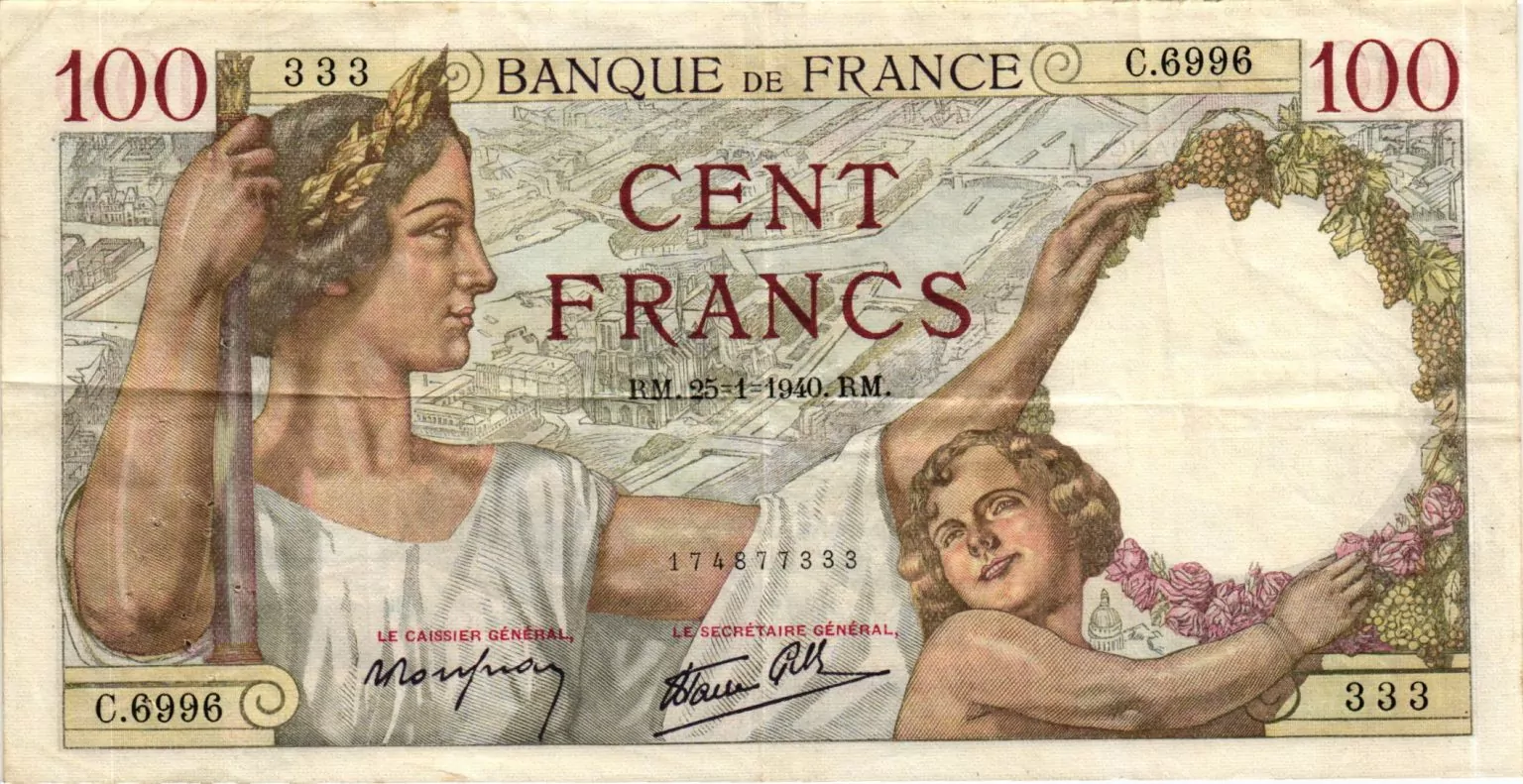 100 Francs SULLY | Billet de collection de la Banque de France